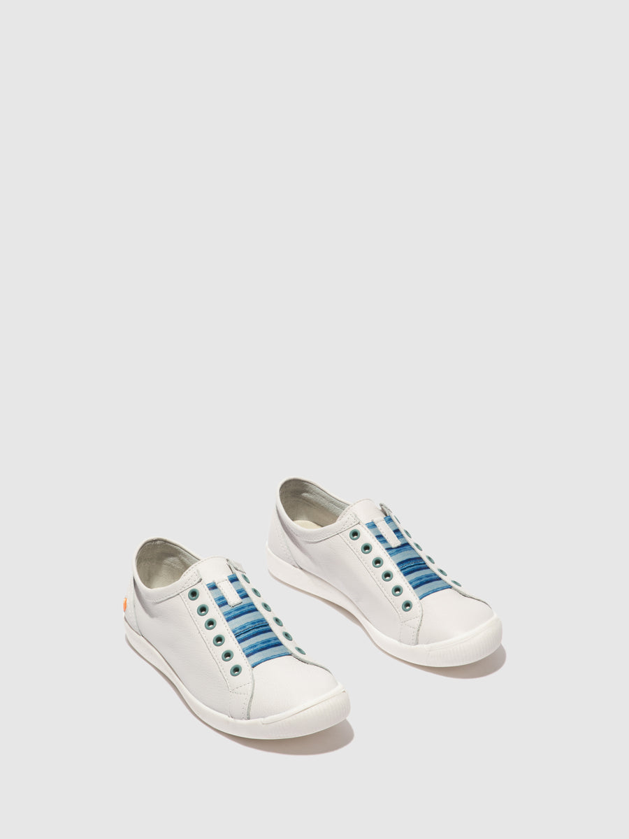 Slip-on Trainers IRIT637SOF SMOOTH WHITE W/ BLUE ELASTIC – Softinos