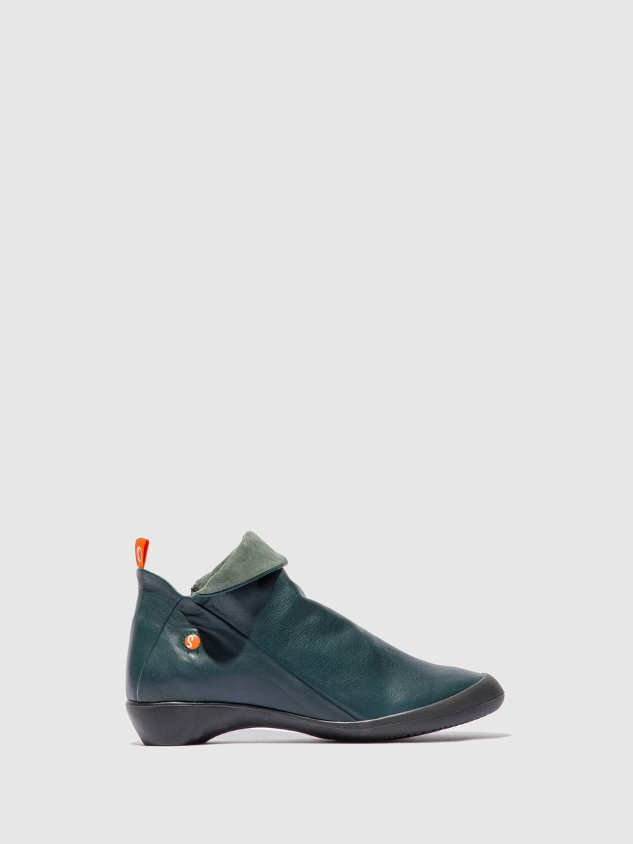 Zip Up Ankle Boots FARAH FOREST GREEN/GREY SLATE – Softinos